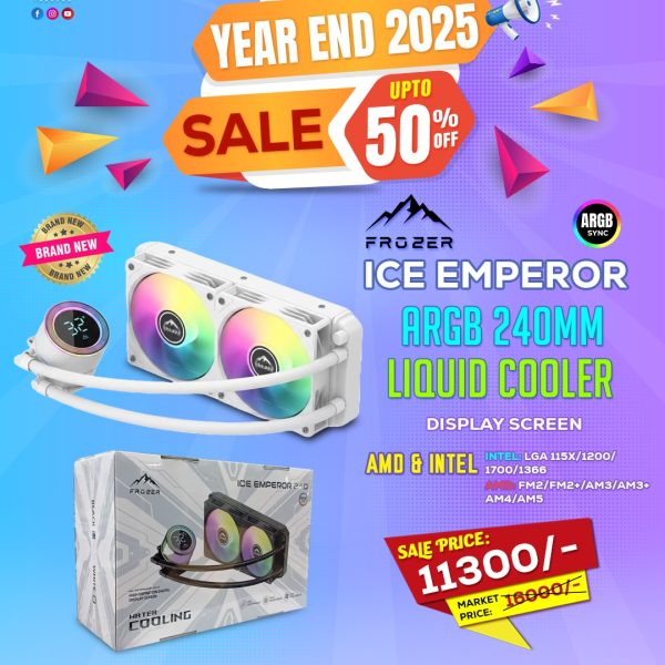 Frozer Ice Emperor Black ARGB 360MM Liquid Cooler - Shakir Traders