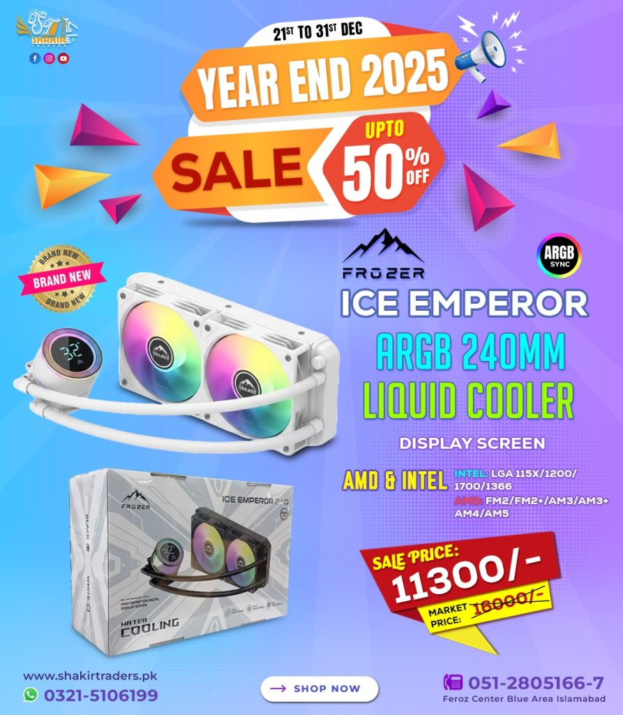 Frozer Ice Emperor White ARGB 240MM Liquid Cooler - Shakir Traders