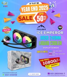 Frozer Ice Emperor Black ARGB 240MM Liquid Cooler - Shakir Traders