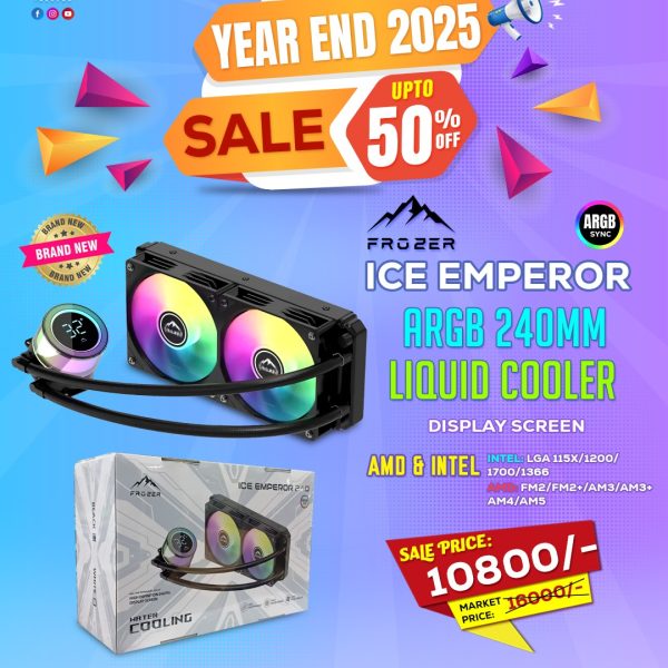 Frozer Ice Emperor White ARGB 240MM Liquid Cooler - Shakir Traders
